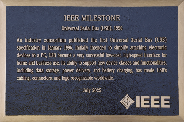 Milestones:Universal Serial Bus (USB), 1996 - Engineering and ...