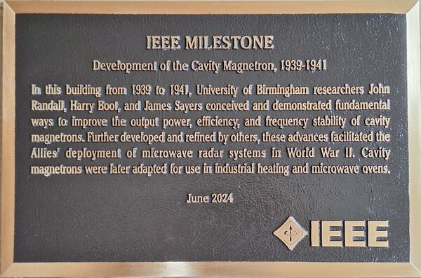 Milestones:Development of the Cavity Magnetron, 1939-1941 - Engineering ...